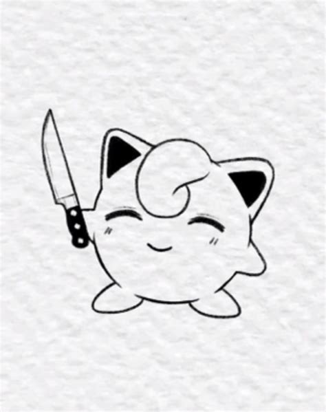 Jigglypuff With Knife Tattoo Pokemon Tattoo Jigglypuff Tattoo Cute