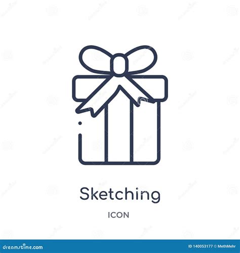 Linear Sketching Icon From Creative Process Outline Collection Thin Line Sketching Vector
