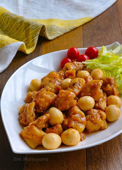 鶏肉とうずらの卵の旨ぽん照り炒め レシピサイトnadia