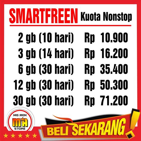 Jual Smartfreen Paket Data Kuota Inject Internet Nonstop All Jaringan