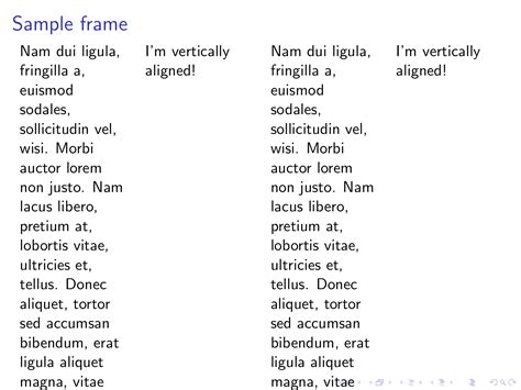Latex Beamer Slides Alignment TeX LaTeX Stack Exchange