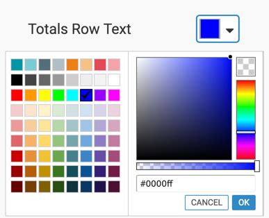 Changing Totals Row Text Color