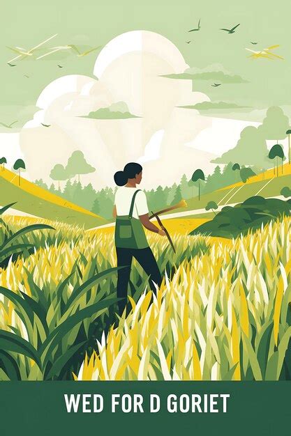 Premium Ai Image Poster Of World Food Day Farmers Tending Crops Green