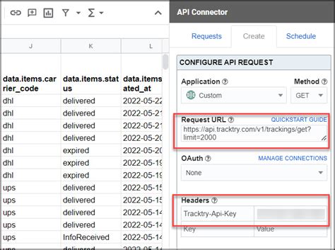 Import Tracktry API Data To Google Sheets 2024 API Connector
