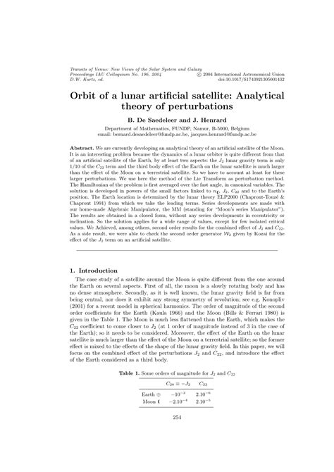 Pdf Orbit Of A Lunar Artificial Satellite Analytical Theory Of