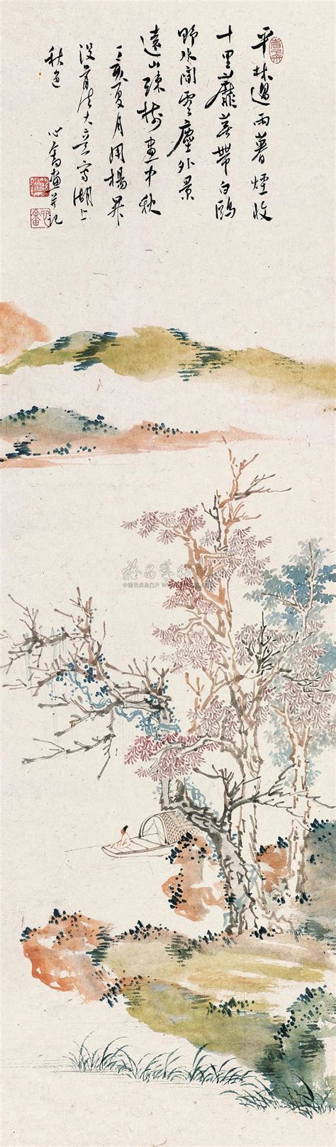 溥儒 丁亥（1947）年作 湖上秋色 立轴上海涵古轩 2012秋季大型中国书画拍卖会涵古轩拍品价格图片拍卖专场拍卖会预展拍卖会