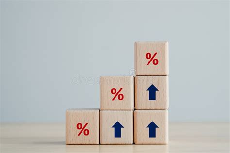 Interest Rate Finance And Mortgage Rates Concept Wooden Blocks With