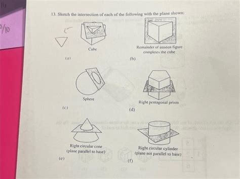 Solved Sketch The Intersection Of Each Of The Following Chegg