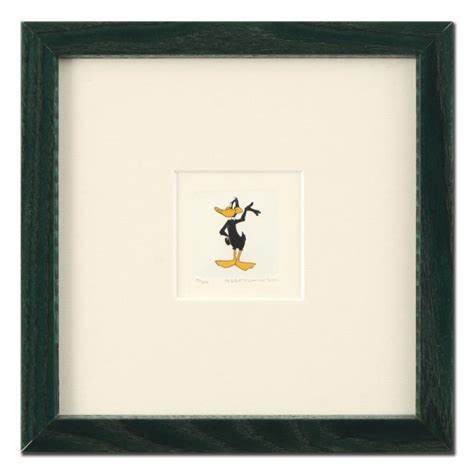 Daffy Duck Limited Edition 8x8 Custom Framed Etching With Hand Tinted