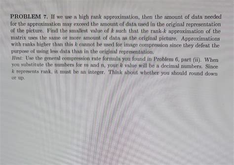 Solved The Svd Decomposition And Image Compression In This Chegg