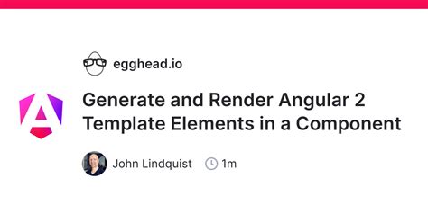 Generate And Render Angular 2 Template Elements In A Component