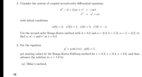 Solved 2 Consider The System Of Coupled Second Order