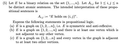 Solved Let E Be A Binary Relation On The Set 1n Let