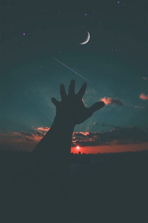 Tomorrow Night Sky Wallpaper Moon And Stars Wallpaper Sky Aesthetic