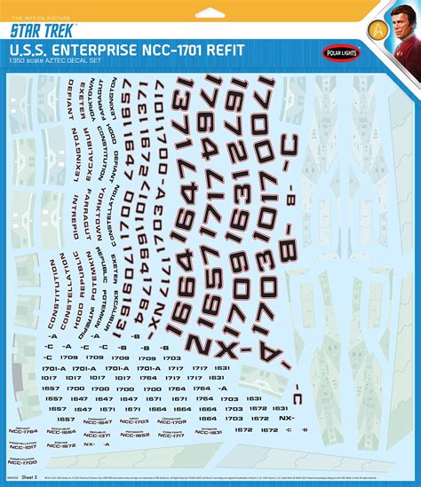 Star Trek U S S Enterprise Ncc Refit Aztec Decals Scale