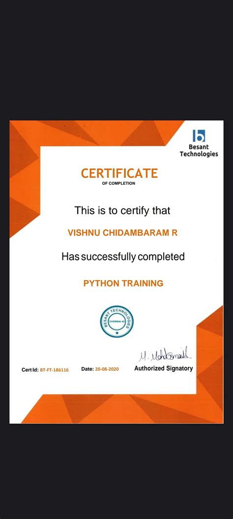 vishnu chidambaram radhakrishnan on linkedin course completion