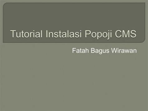Tutorial Pemasangan Cms Balitbang Pada Local Host Xampp Ppt