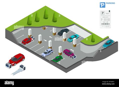 Isometric Robot Valet Parking Cars Outdoor Valet Parking Robot