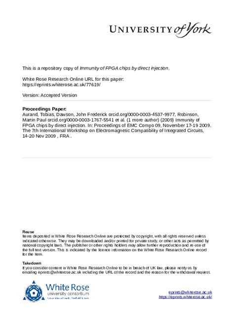 Pdf Immunity Of Fpga Chips By Direct Injection