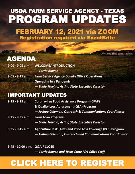 Usda Texas Fsa Program Updates Webinar Feb 12 Wharton