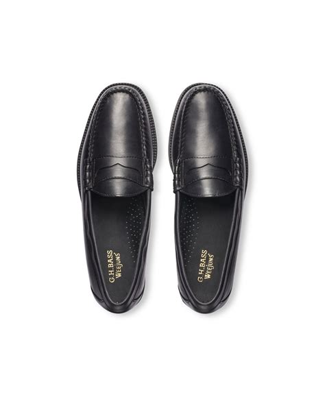 Gh Bass Ghbass Mens Larson Easy Weejuns Penny Loafers In Black