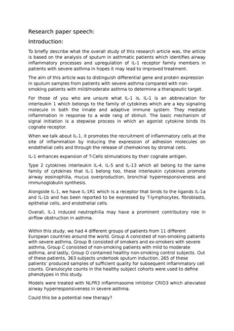 Assessment 3 Research Paper Speech Research Paper Speech
