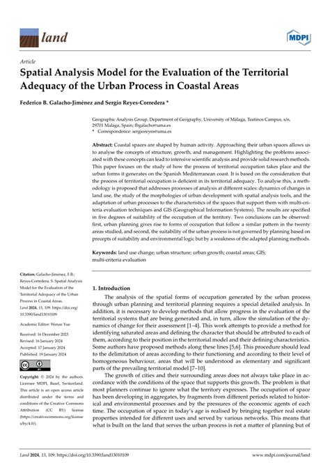 PDF Spatial Analysis Model For The Evaluation Of The Territorial Adequacy Of The Urban Process