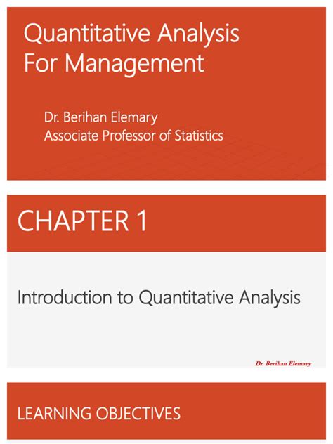 chapter 1 presentation introduction to quantitative analysis pdf
