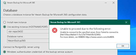 Upgrade Veeam Ms365 To 802159 Fails With Unable To Connect To The Specified Server