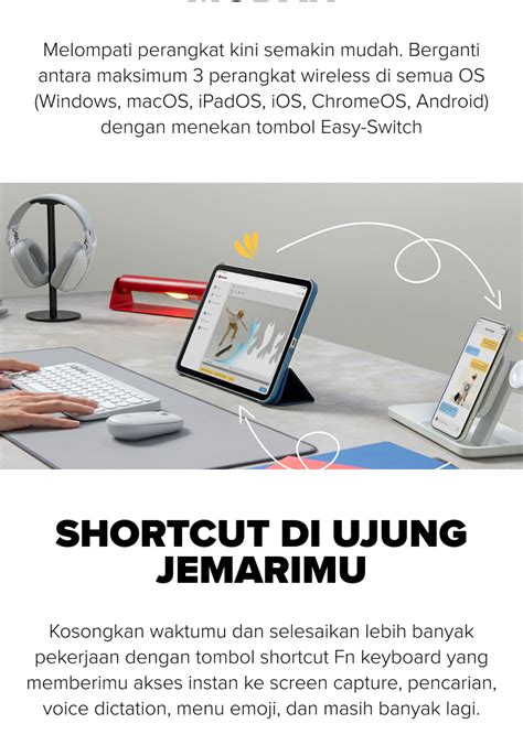 Jual Logitech Pebble Keys 2 K380s Keyboard Wireless Bluetooth® Multi Perangkat Shopee Indonesia