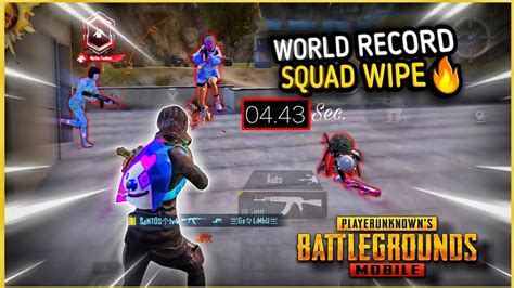 Fastest Squad Wipe🔥in Pubg Mobile History🥶world Record Youtube
