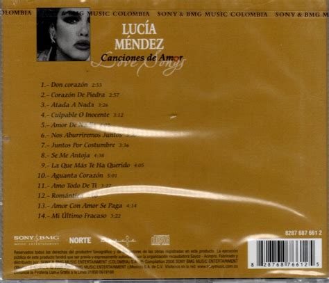 Cd Canciones De Amor Lucia Mendez