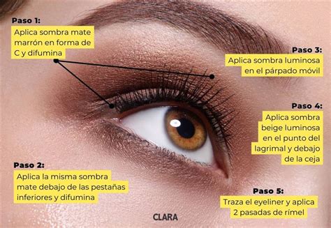 Guia visual Soportar maquillaje para ojos paso a paso de dia mecánico