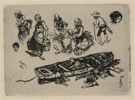 Planche de croquis avec canot Musées d art et d histoire de Genève