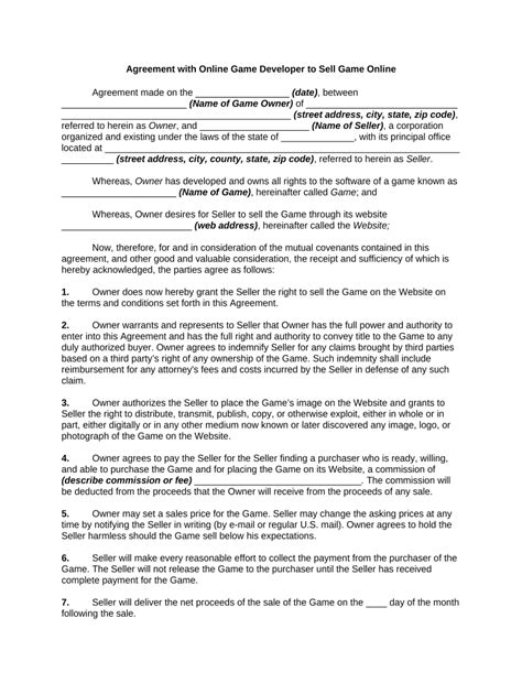 Game Design Contract Template Kopie Der Für Kinder Im