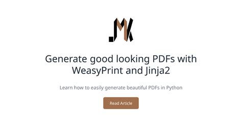 Generate Good Looking Pdfs With Weasyprint And Jinja2 Josh Karamuth