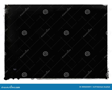 Solid Blank Empty Black Rectangle Screen Abstract With White Outline Border Frame For Broadcast