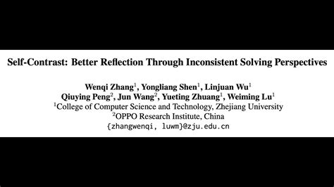 Short Self Contrast Better Reflection Through Inconsistent Solving