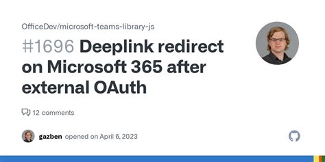 Deeplink Redirect On Microsoft 365 After External Oauth · Issue 1696
