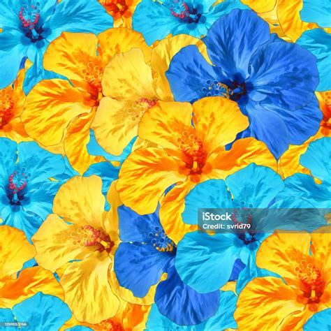 히비스커스 그림 꽃의 질감 연속 복제를 위한 매끄러운 패턴입니다 꽃 배경 직물 면 직물 사진 콜라주 벽지 커버 인쇄용 0명에 대한 스톡 사진 및 기타 이미지 Istock