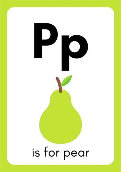 Letter P Printable Alphabet With Pear Image