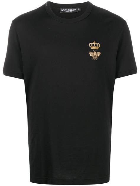Dolce And Gabbana Crown Embroidered T Shirt Farfetch