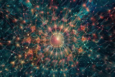 radial patterns representing nodes in a network ai generated premium