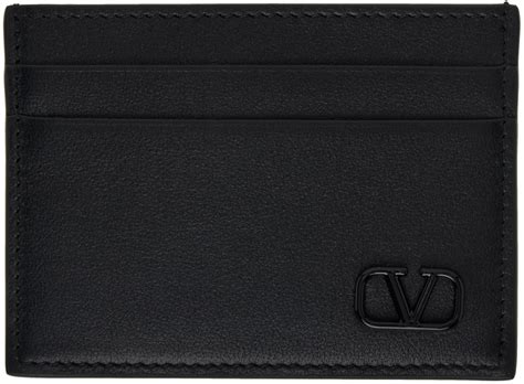 Valentino Garavani Black Vlogo Signature Card Holder Ssense Canada