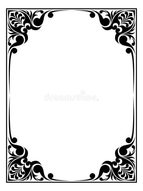 Vector Frames Black On A White Background Stock Vector Illustration Of Abstract Ornamental