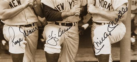 Lot Detail Roger Maris Yogi Berra And Mickey Mantle Trio Signed