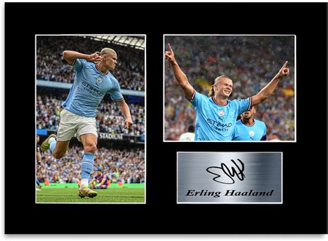 Erling Haaland Man City Signed Printed Ts Autograph Poster For