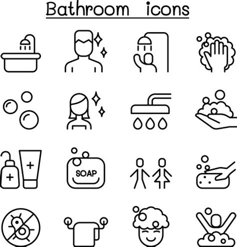Restroom Icon Set Washroom And Bathroom Symbols Vector Image