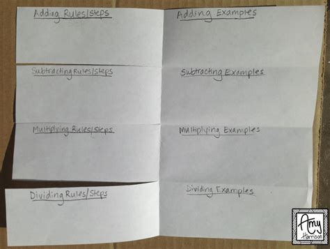 My Math Resources Create A Foldable On Any Topic
