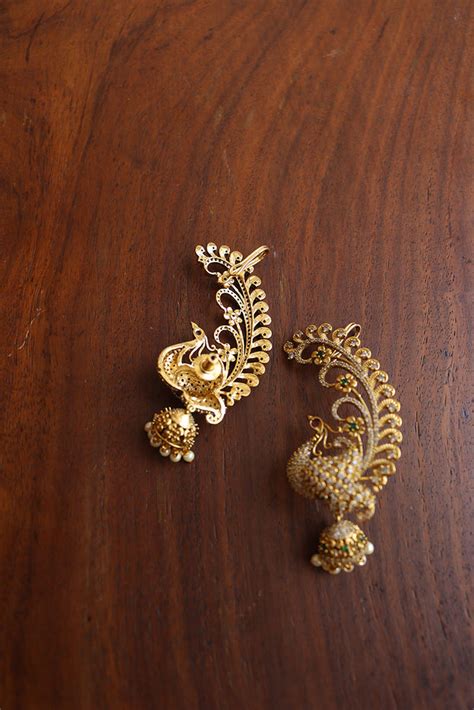 Ad Peacock Full Ear Jhumkas Zahana